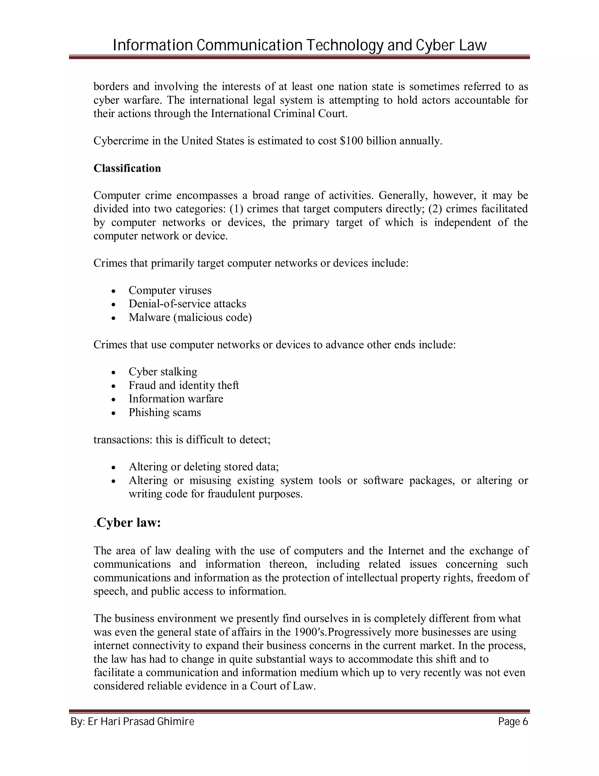 Information communication technology and cyber law | PDF | Internet ...