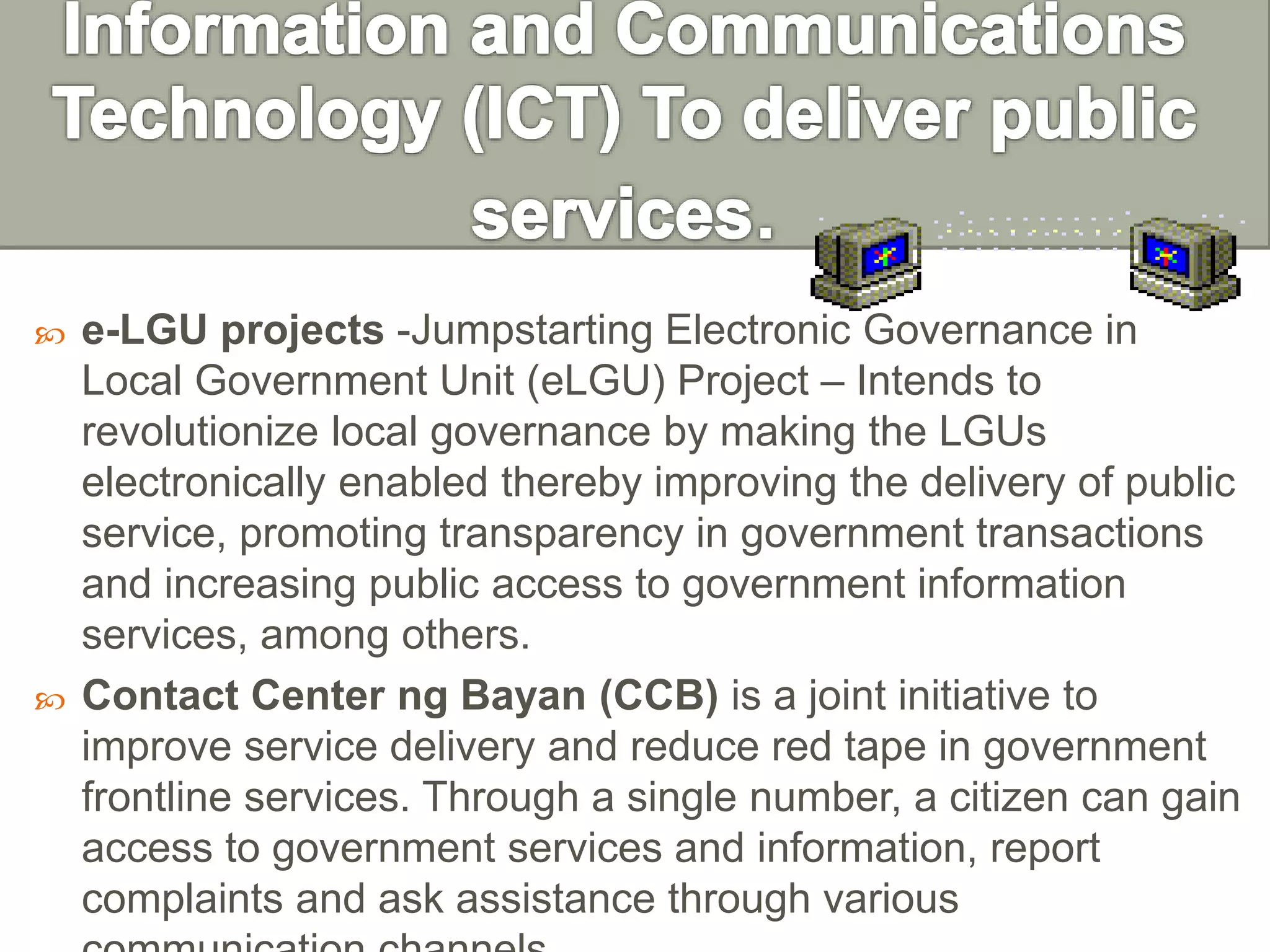 Information communication technology and the government | PPTX