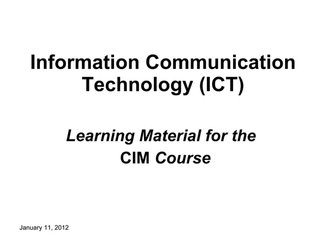 Information communication technology (ict) | PPT