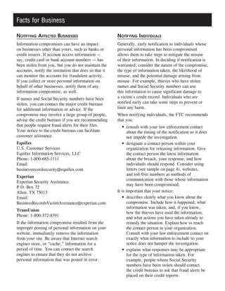 Information Compromise and the Risk of Identity Theft Guidance for your ...