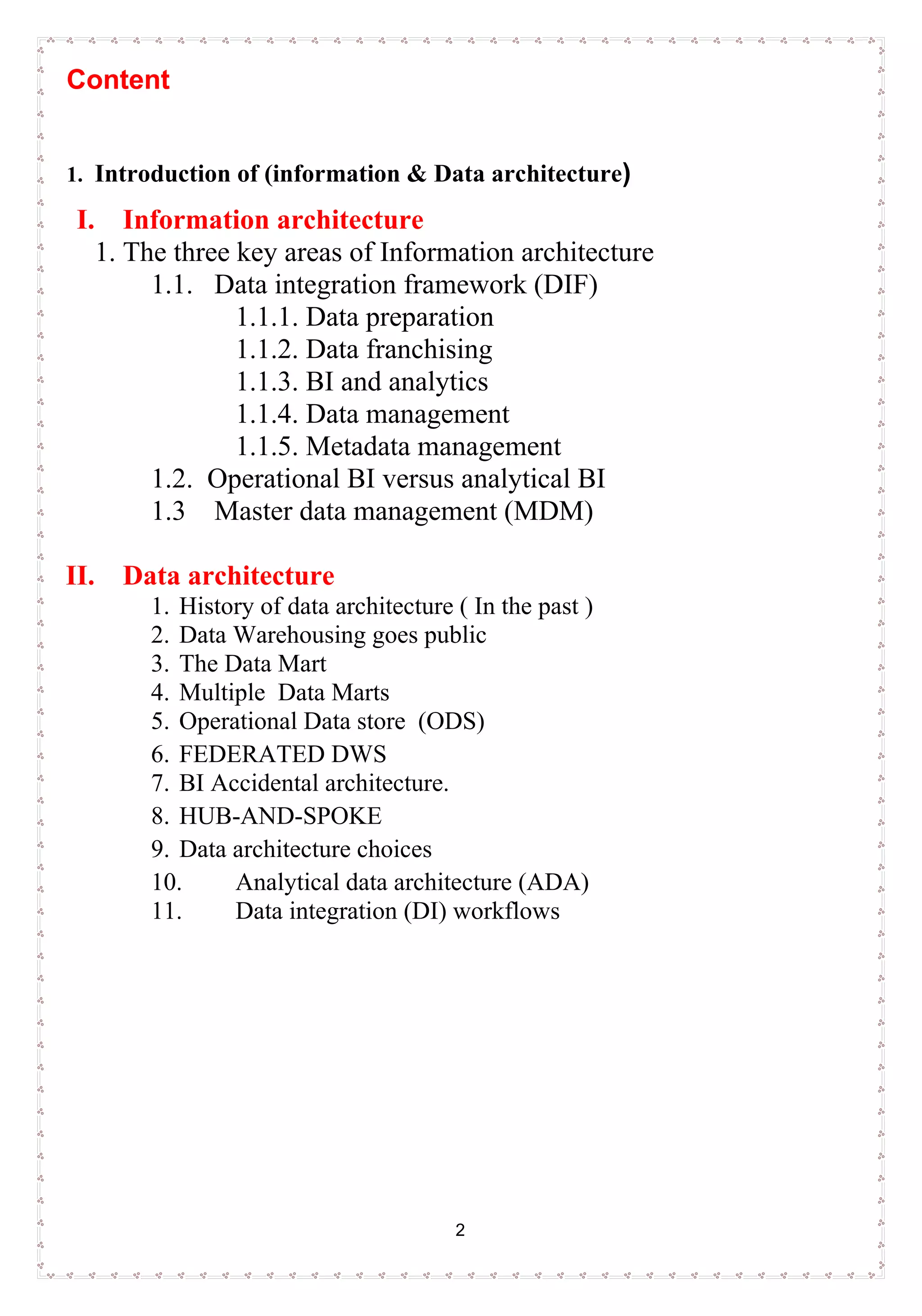 Information & Data Architecture | PDF
