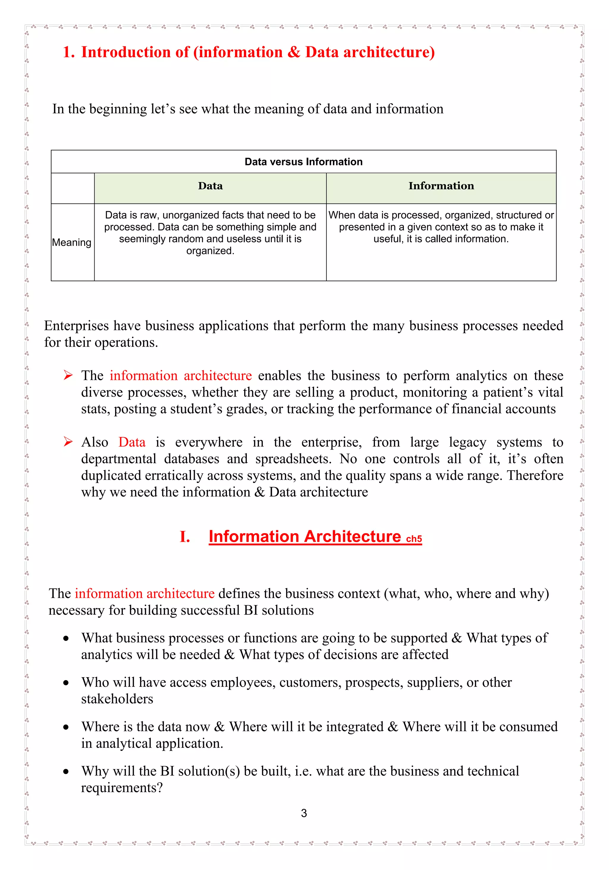 Information & Data Architecture | PDF