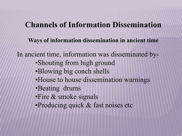Information dissemination and lacking of communication | PPTX