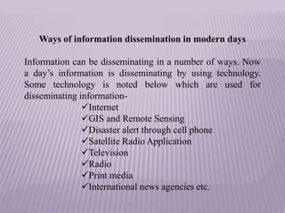 Information dissemination and lacking of communication | PPTX