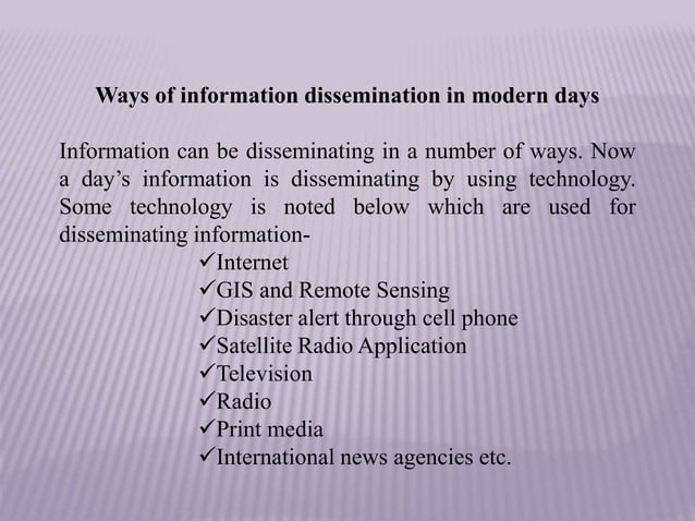 Information dissemination and lacking of communication | PPTX