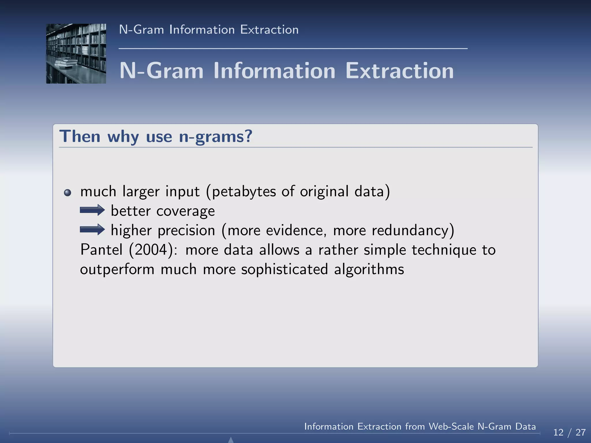 Information Extraction From Web Scale N Gram Data Pdf