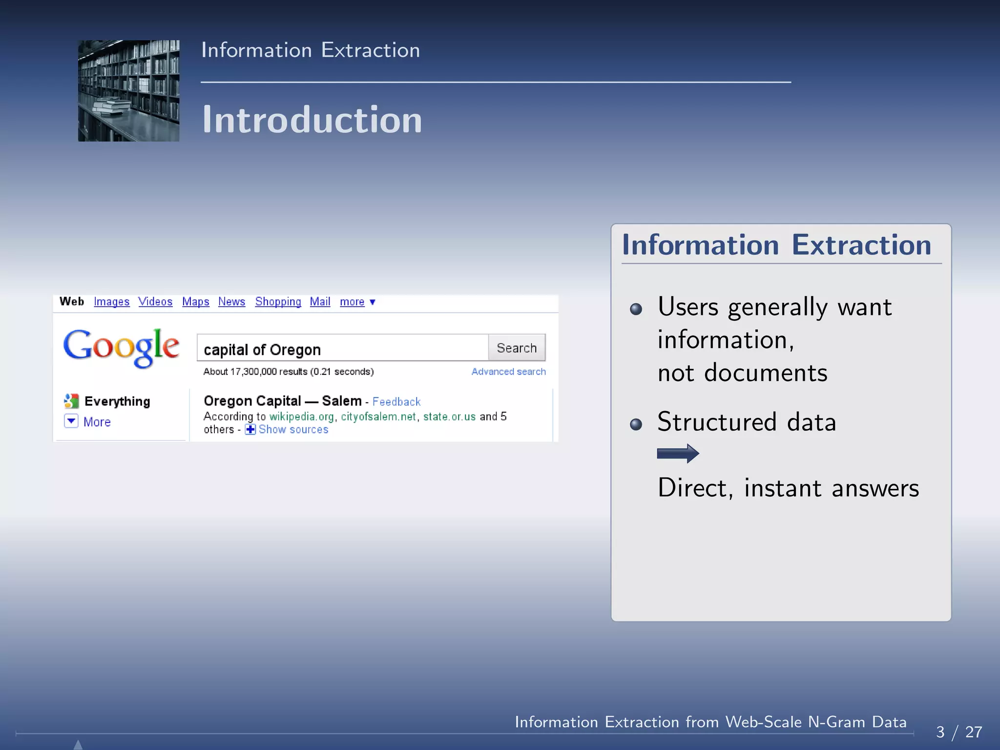Information Extraction From Web Scale N Gram Data Pdf