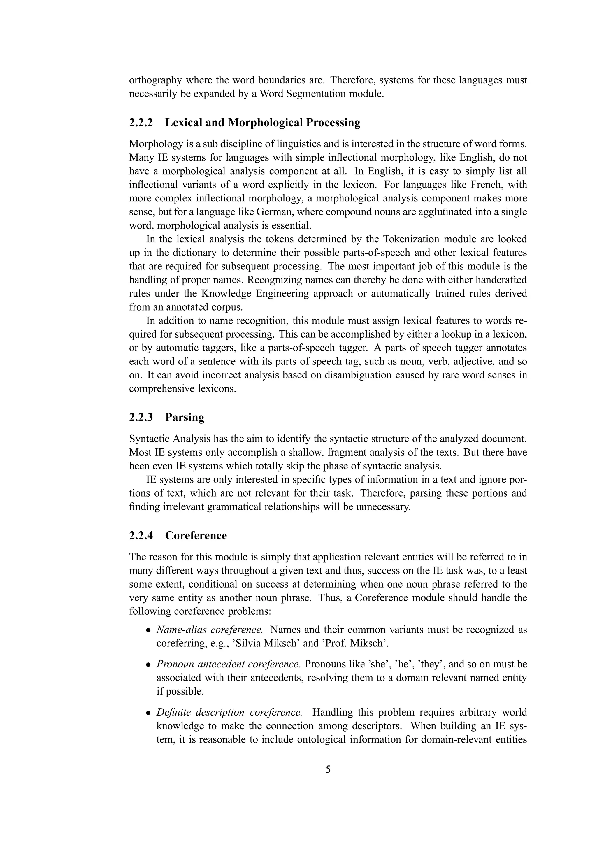 Information Extraction Systems Aspects And Characteristics Pdf