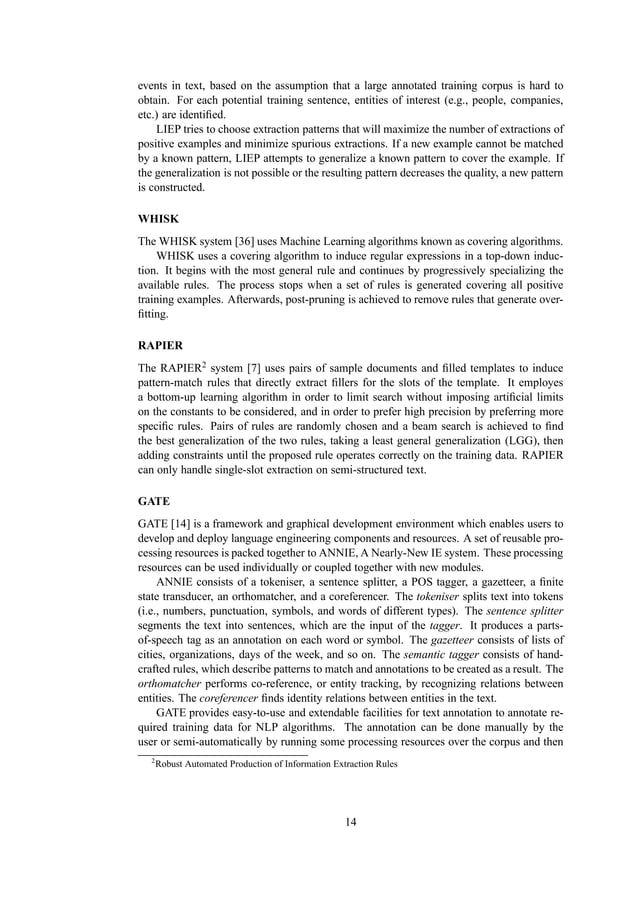 Information Extraction Systems Aspects And Characteristics Pdf