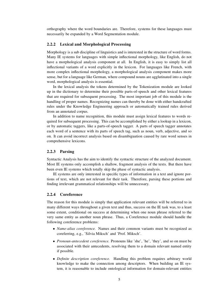 Information Extraction Systems Aspects And Characteristics