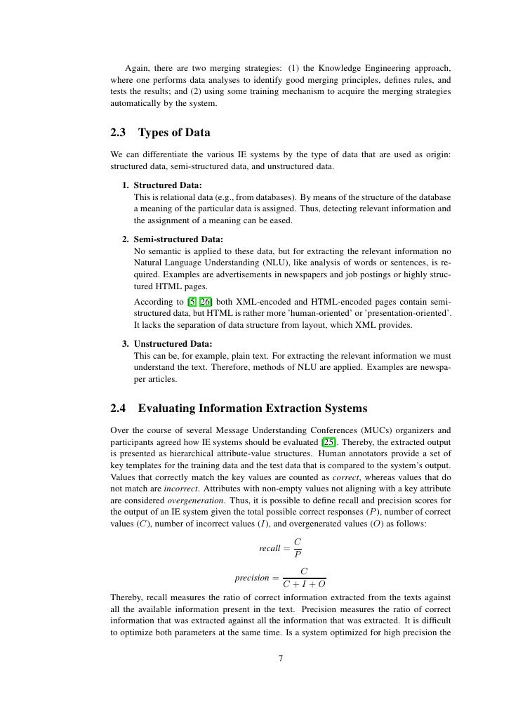Information Extraction Systems Aspects And Characteristics