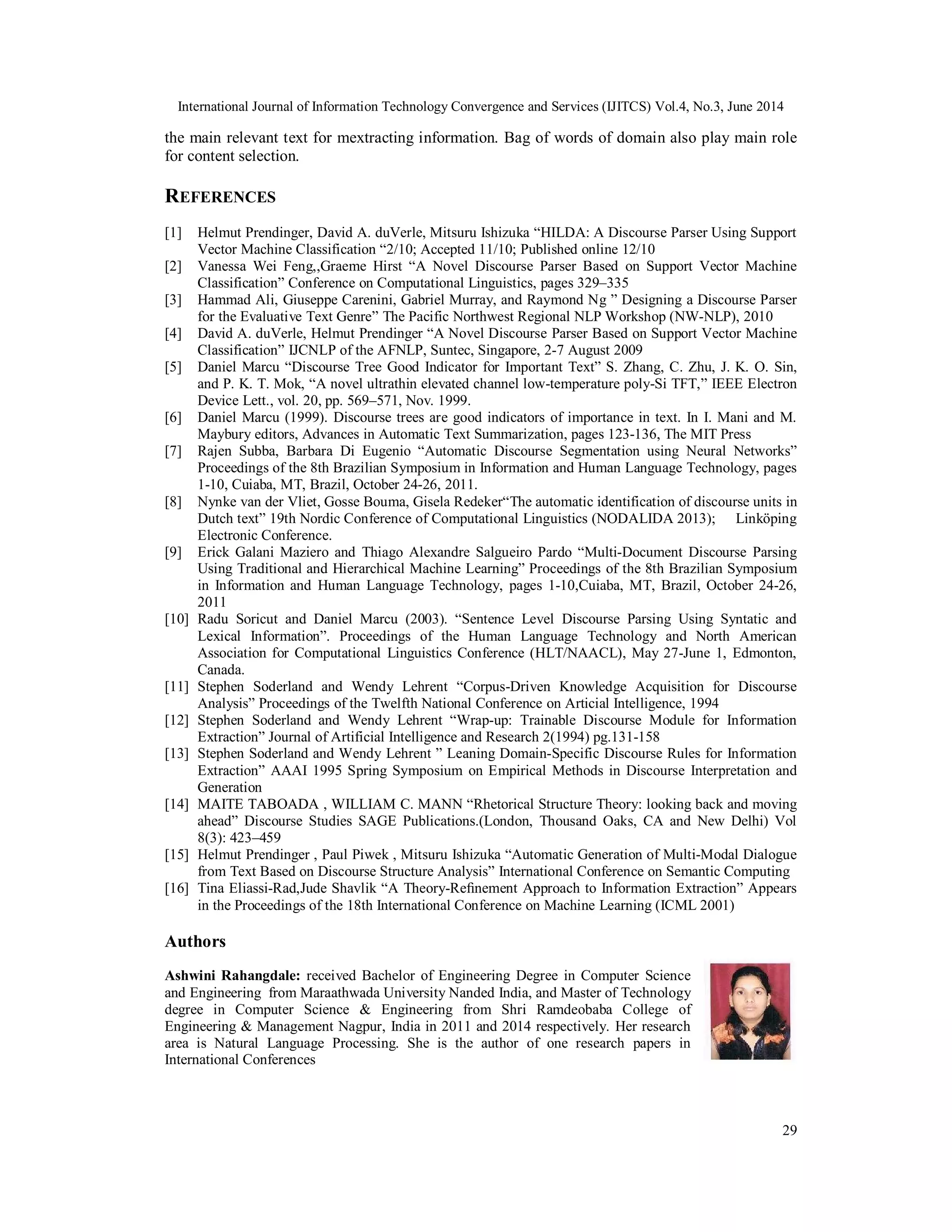 Information extraction using discourse | PDF