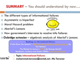 Information Failures in Markets | PDF