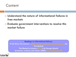 Information Failures in Markets | PDF