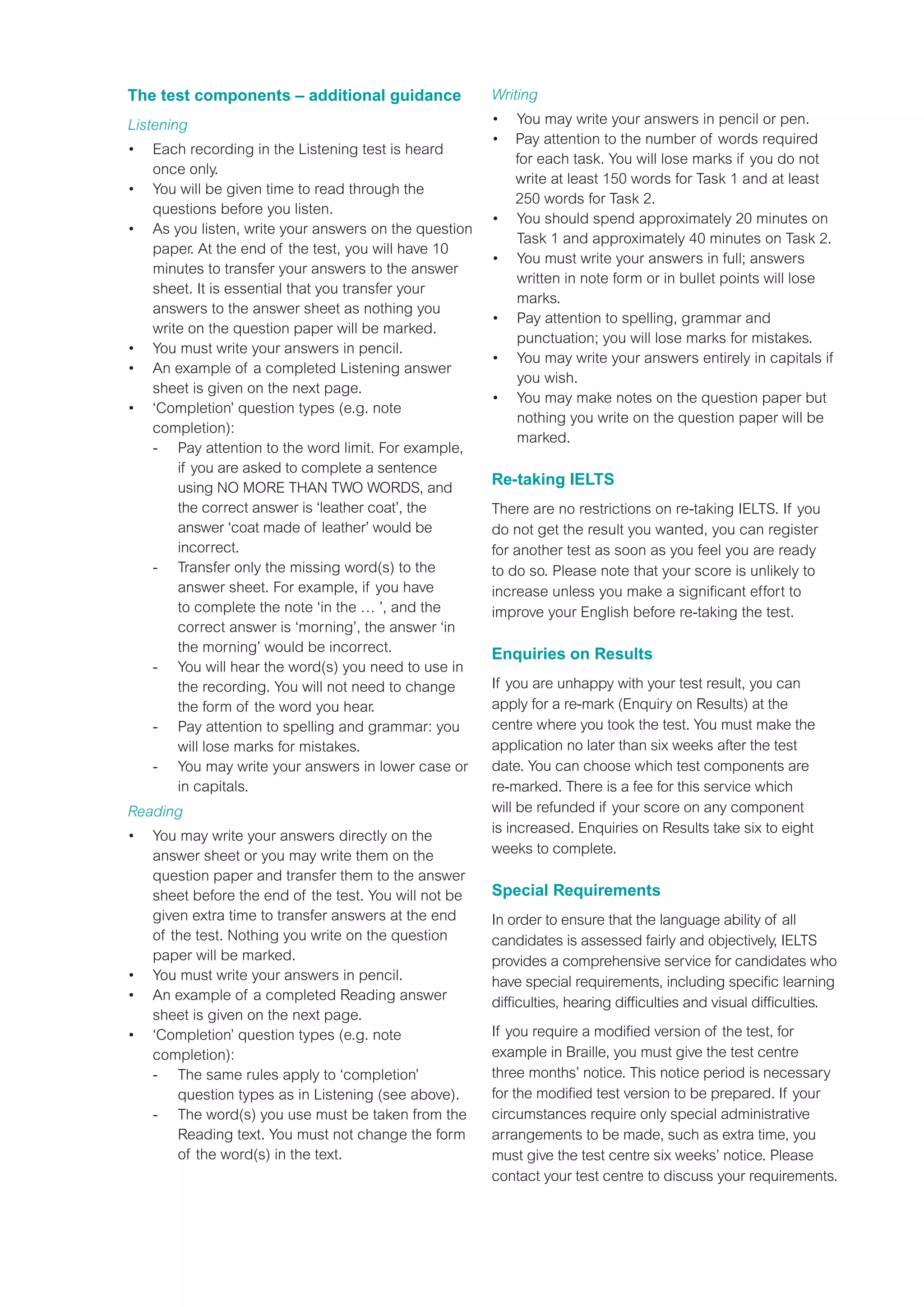 Information For Candidates Booklet | PDF