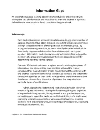 Information Gaps 2014- INTEGRATING THE SCIENCE OF LEARNING AND THE ART ...