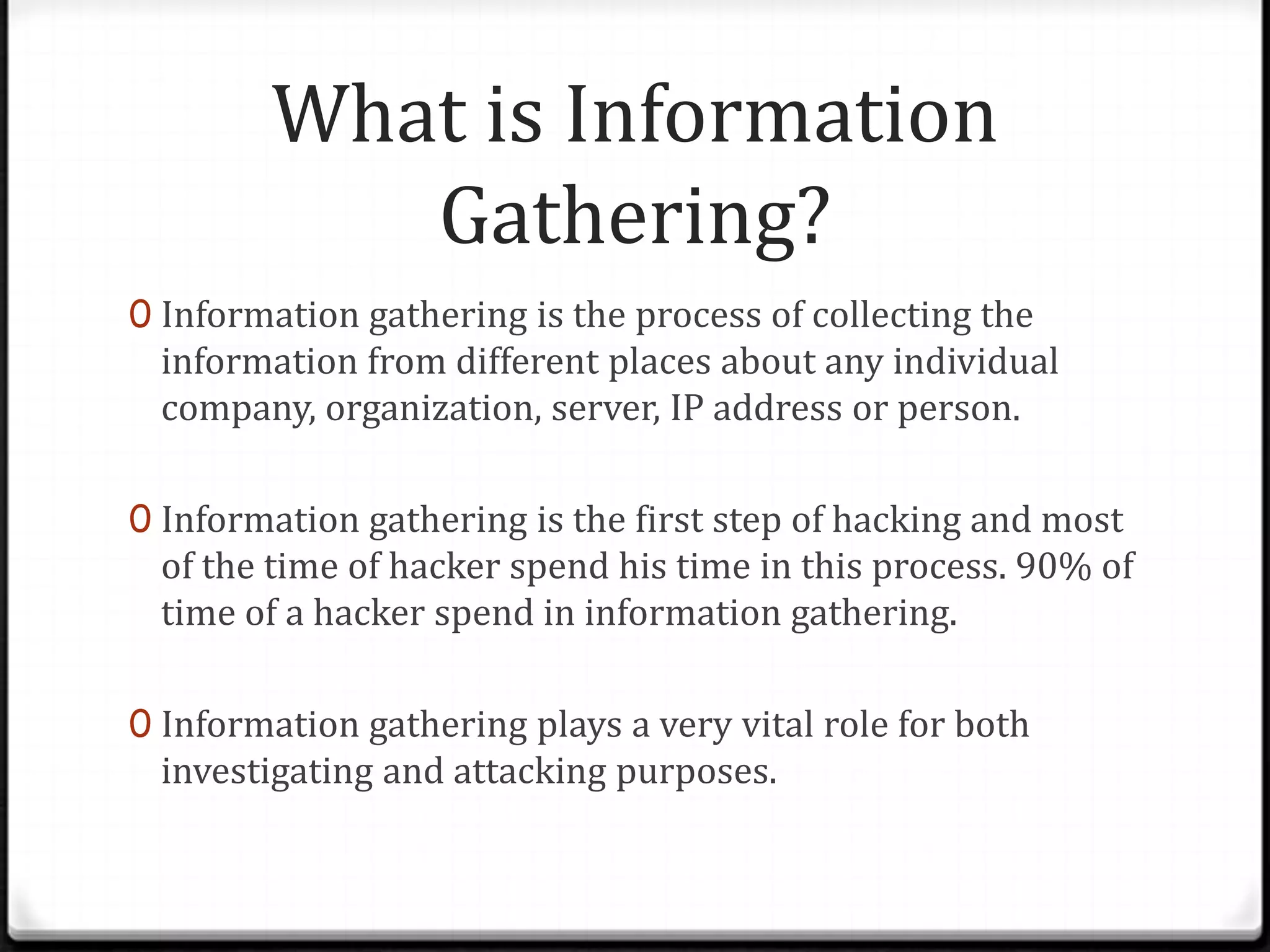 Information gathering | PPTX