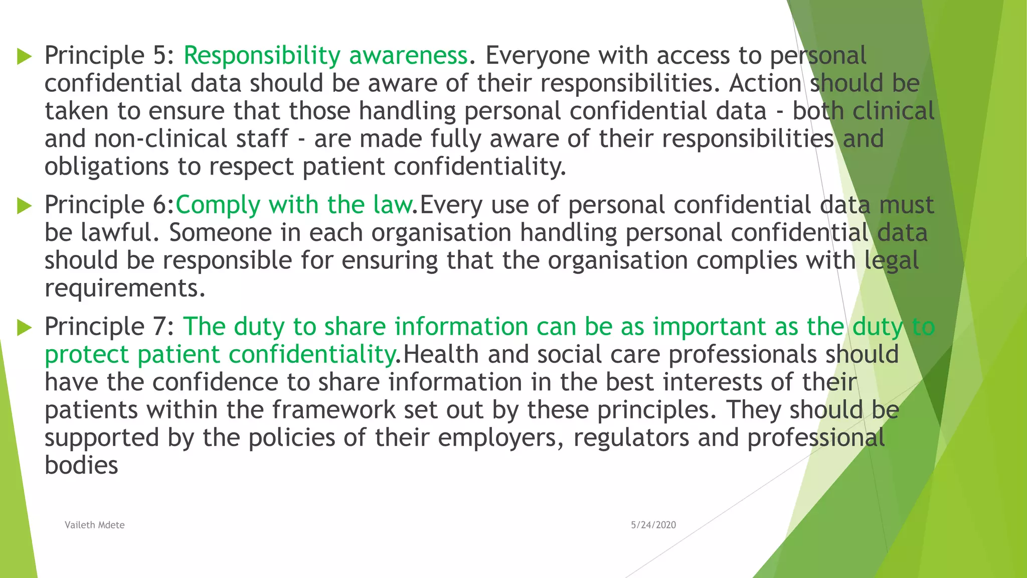 Confidentiality and Data Protection in Health Care | PPTX