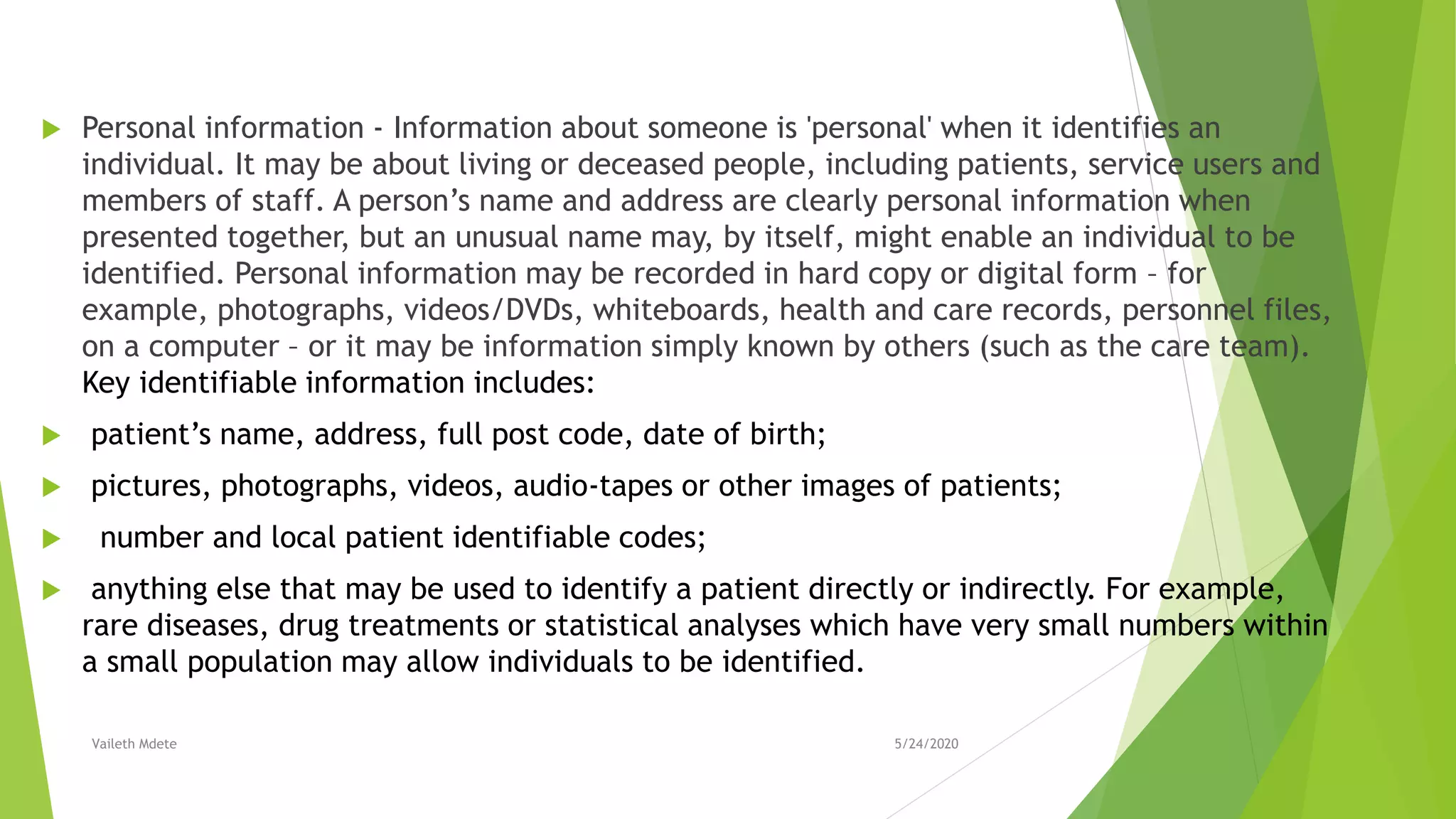 Confidentiality and Data Protection in Health Care | PPTX