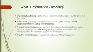 ( Ethical hacking tools ) Information grathring | PPT