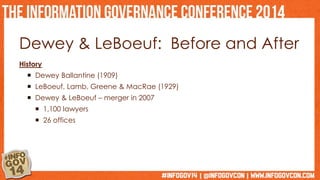 Panel: Information In A Time of Crisis: The Dewey & LeBoeuf Story | PPTX