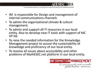 Information & internal communication document aiesec delhi university | PPT