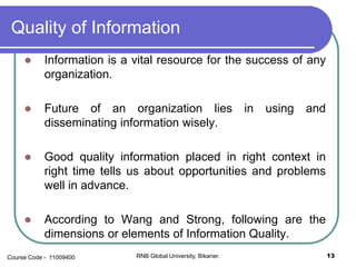Information & it's quality | PPSX