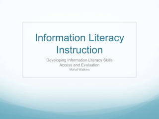 Information Literacy | PPTX