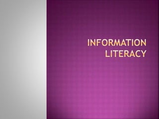 Information literacy | PPTX