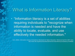 Information literacy | PPTX
