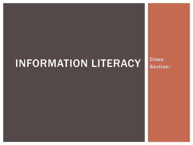 Information literacy | PPT