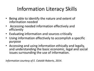 Information literacy 2 | PPTX | Technology & Computing