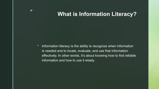 Information Literacy for College Students | PPTX