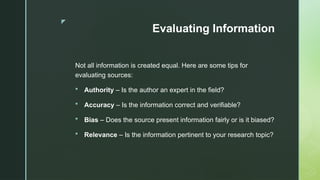 Information Literacy for College Students | PPTX