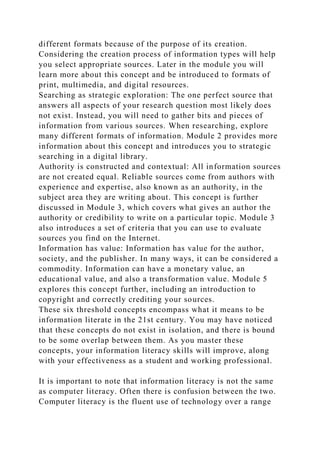 Information Literacy and Lifelong LearningIn the 21st century,.docx