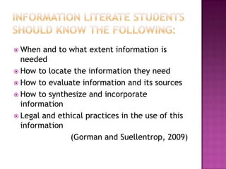 Information literacy and research process | PPTX