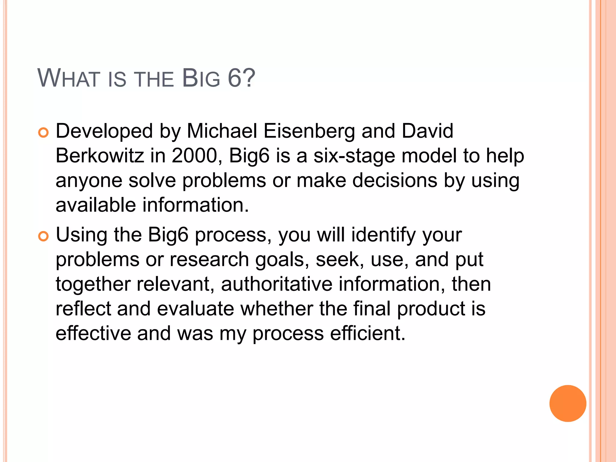 Information literacy big 6 | PPT
