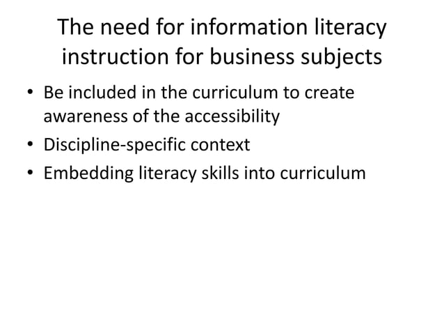 Information literacy for business students in uct libraries | PPTX ...
