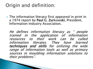 Information literacy for knowledge society | PPTX