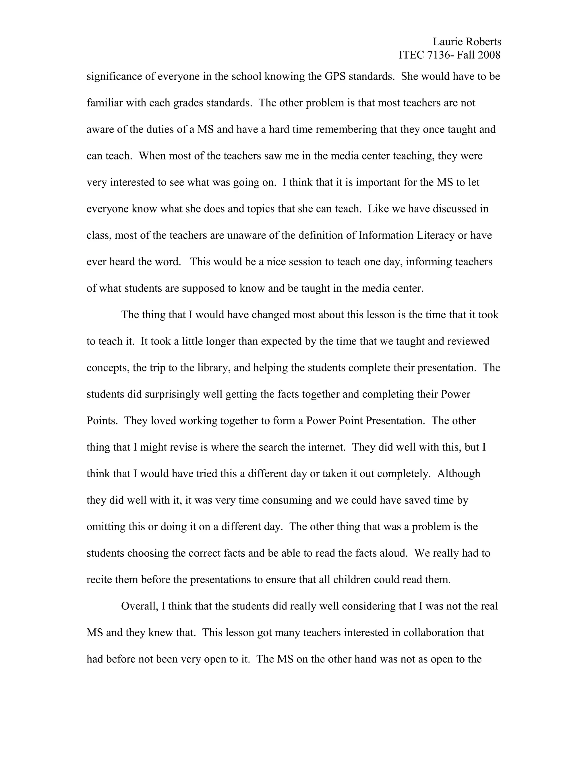 Information literacy lesson plan | DOC