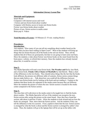Information literacy lesson plan | DOC