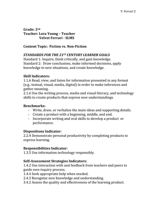 Information literacy lesson plan | DOCX