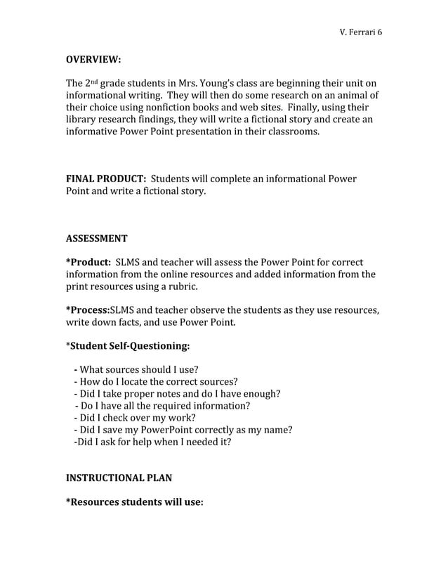 Information literacy lesson plan | DOCX