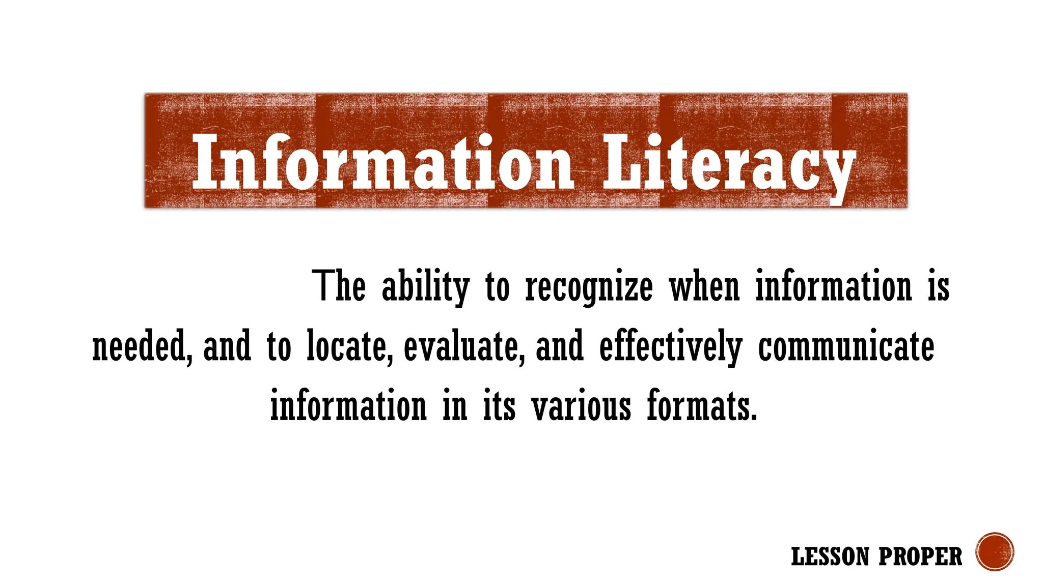 Media and Information Literacy_information literacy notes | PPT