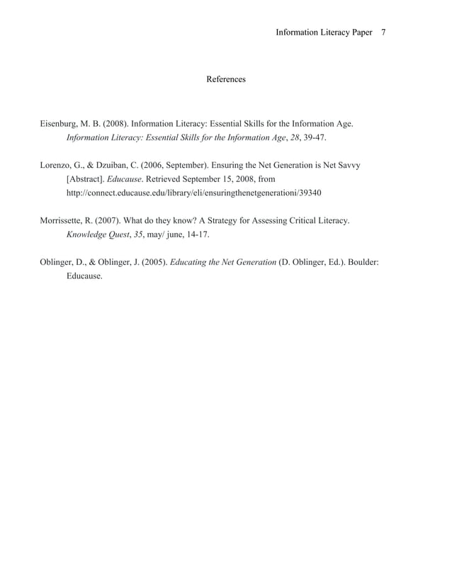 Information literacy paper | PDF