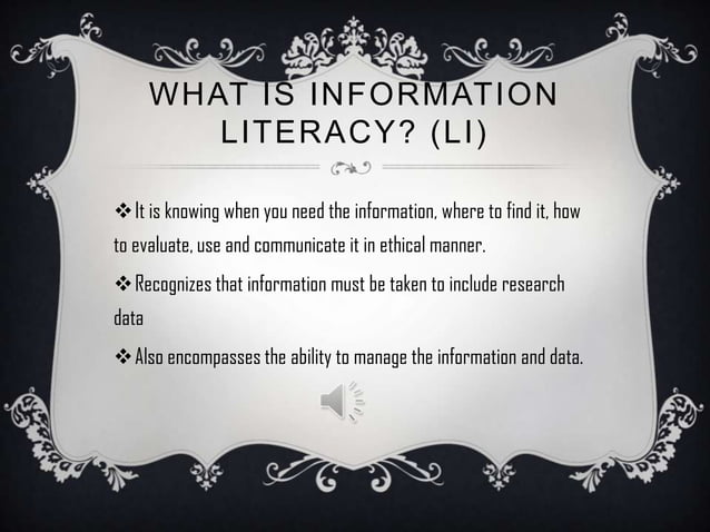 Information literacy powerpoint | PPTX | Technology & Computing