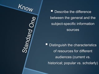 Information Literacy Standard 1 Level 3 | PPTX