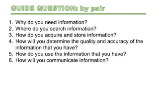 Media and Information INFORMATION LITERARY | PPTX