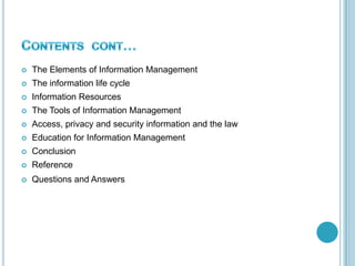 Information management | PPTX