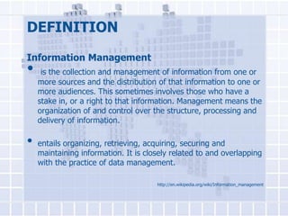 Information management report on ICT | PPTX